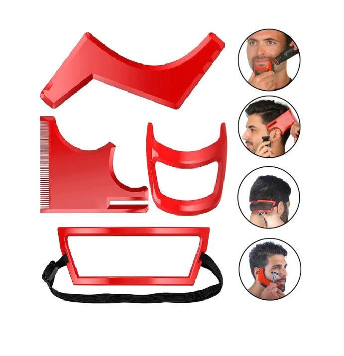 Kit Plantilla Molde Guía De Corte Cabello Y Barba